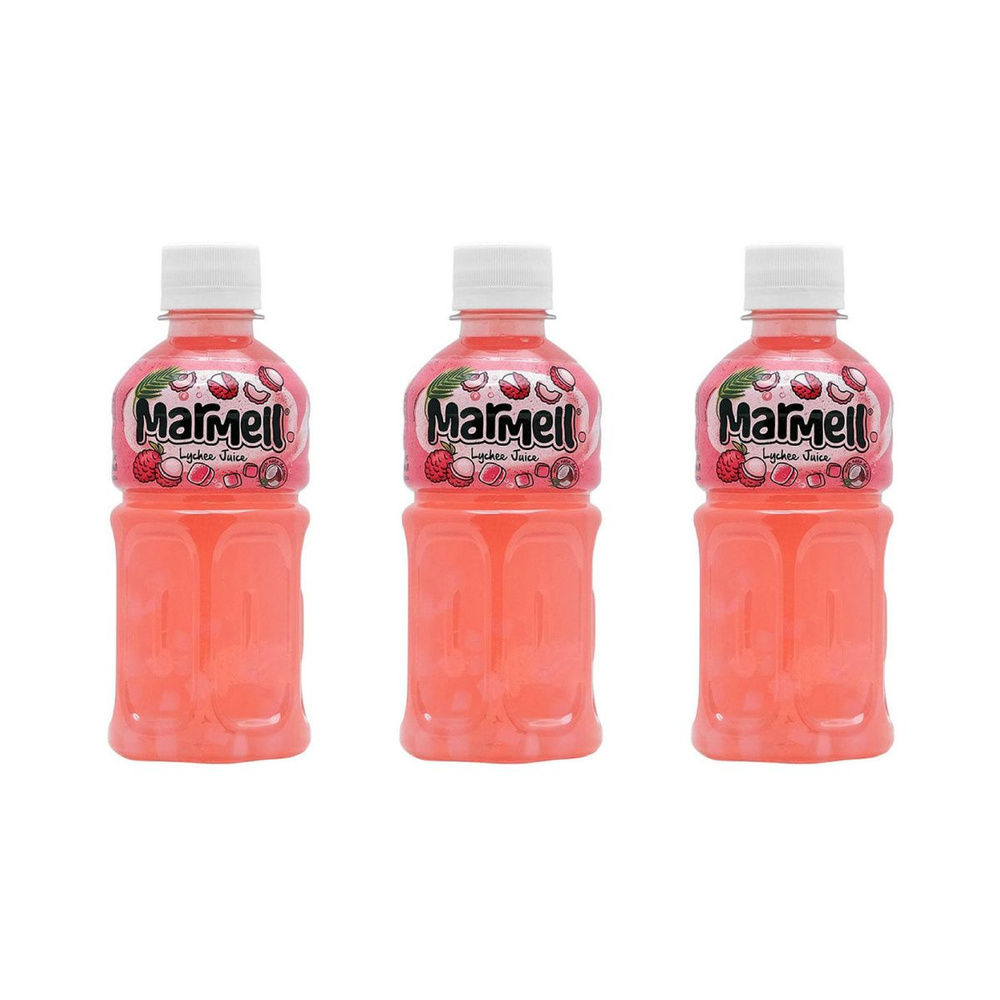 Напиток негазированный со вкусом личи и кокосовым желе Marmell, 3 шт ...