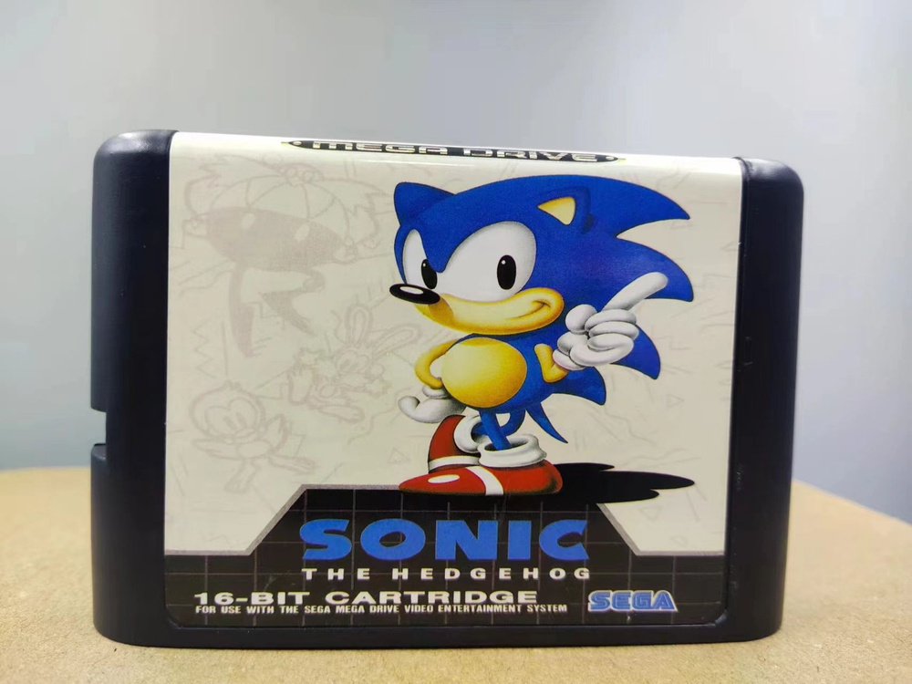 Игровой картридж для приставки 16 bit SEGA: SONIC - Русская версия (без ...