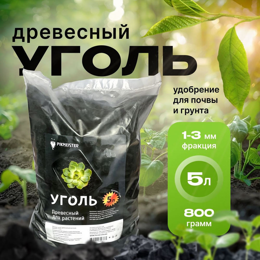 Древесный уголь для растений. Антисептический компонент для почвы и ...