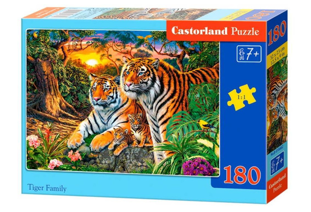 Пазл "Семья тигров" 180 элементовентов - купить с доставкой по выгодным ...