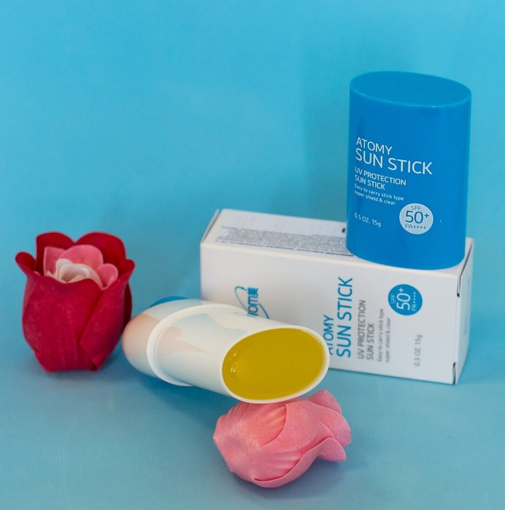 Солнцезащитный стик Атоми Sun Stick SPF 50+ для лица и тела, бесцветный ...