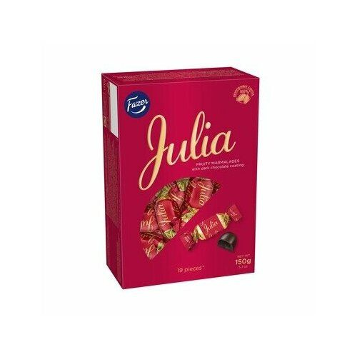 Конфеты Karl Fazer Julia из темного шоколада с мармеладом, 150 г ...