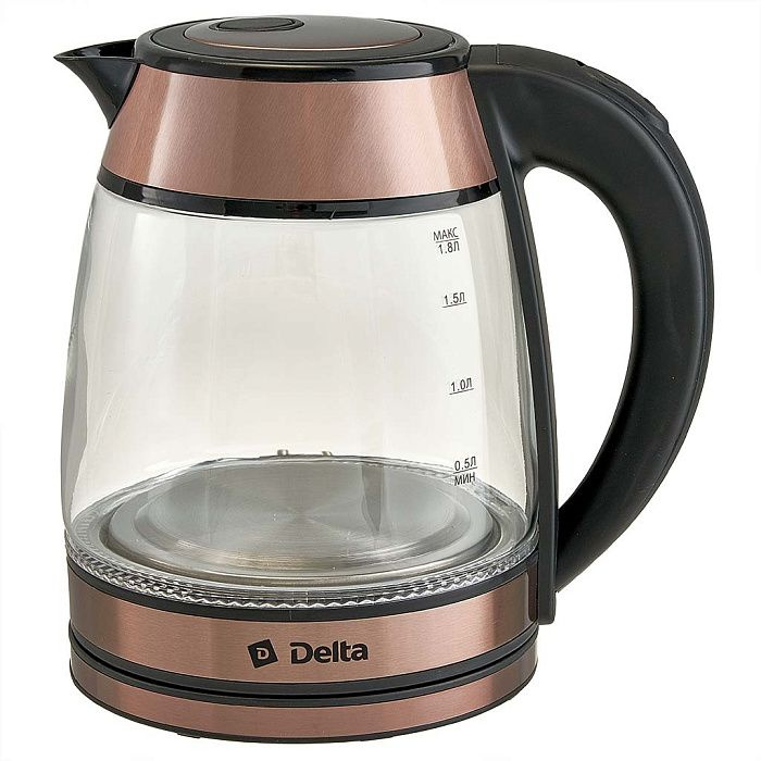 Чайник электрический DELTA DL-1120 корпус из жаропрочного стекла 1,8л ...