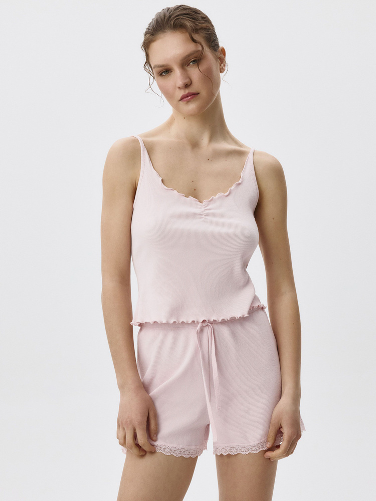 Майка Женский SELA светло-розовый, размер 48 Домашний Китай купить c доставкой на OZON по низкой ...