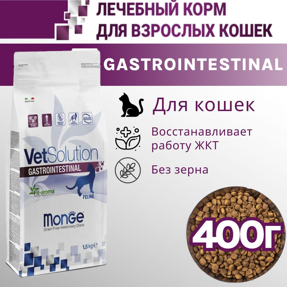 Корм Monge VetSolution GastroIntensial feline 400г купить на OZON по низкой цене (1705207526)