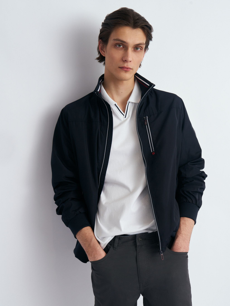 Ветровка Мужской Zolla темно-синий Полиэстер, размер 54 Лето Китай купить c доставкой на OZON по ...