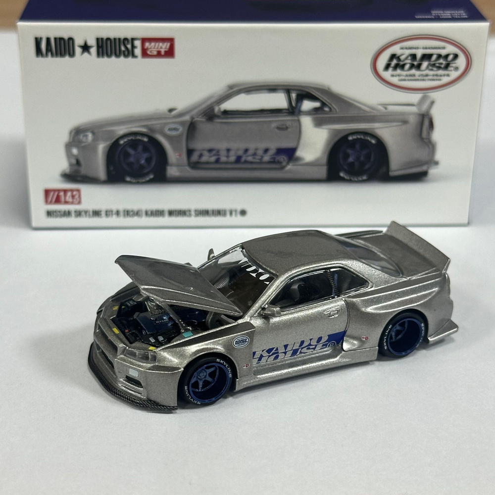 Машинка 1:64 Kaido House + MINlGT Nissan Skyline GT-R (R34) Kaido Works ...