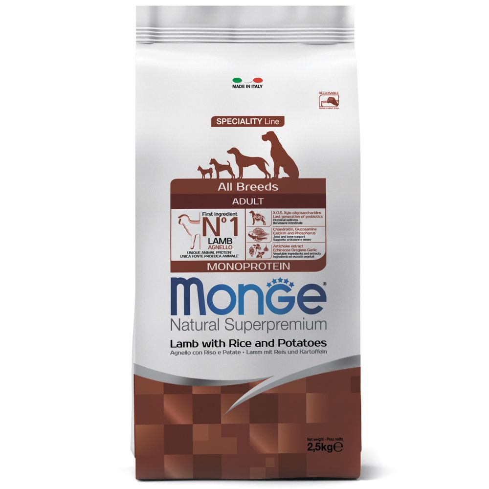 Monge Natural Superpremium All Breeds Adult Lamb сухой корм для ...