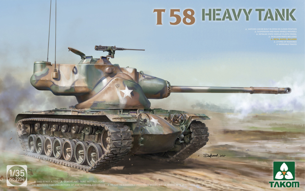 TAKOM 2204 1/35 US T58 сборная модель танка купить на OZON по низкой ...