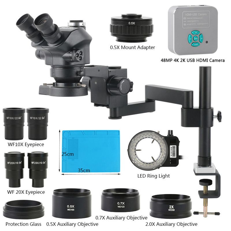 3.5X-100X 200X Simul Focul Parfocal Stereo Trinocular Microscope ...
