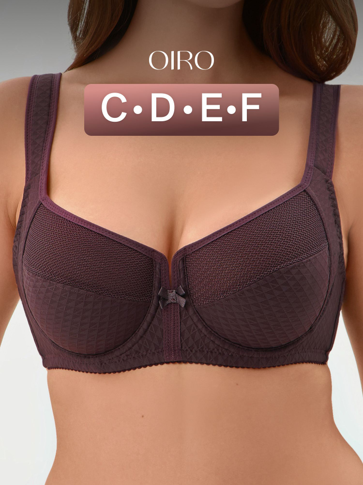 Бюстгальтер Женский OIRO мягкая чашка на каркасе, на косточках, размер 105F фиолетовый меланж ...