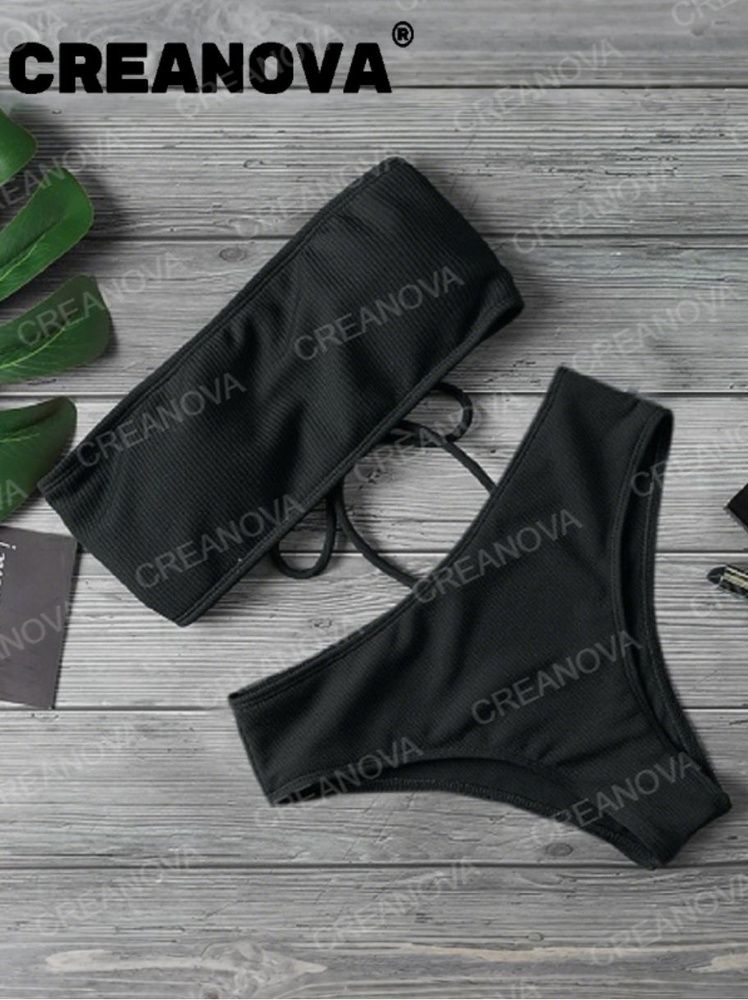 Купальник раздельный Женский CREANOVA черный, размер 48 купить c доставкой на OZON по низкой ...