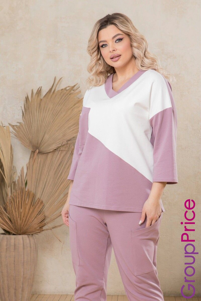 Джемпер Женский MALINA коричневый Хлопок, Эластан, размер 54 Три четверти Однотонный Россия ...