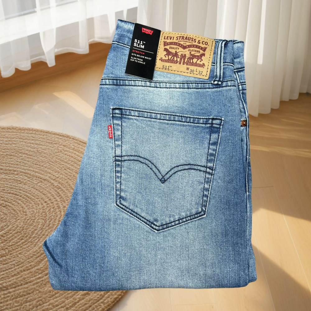 Джинсы Мужской, Женский Levi's светлый джинс Деним, размер 38 Кнопки Средняя Не указана На любой ...