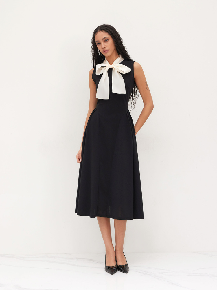 Платье Женский Cider черный Полиэфирное волокно, размер 42 купить c доставкой на OZON по низкой ...