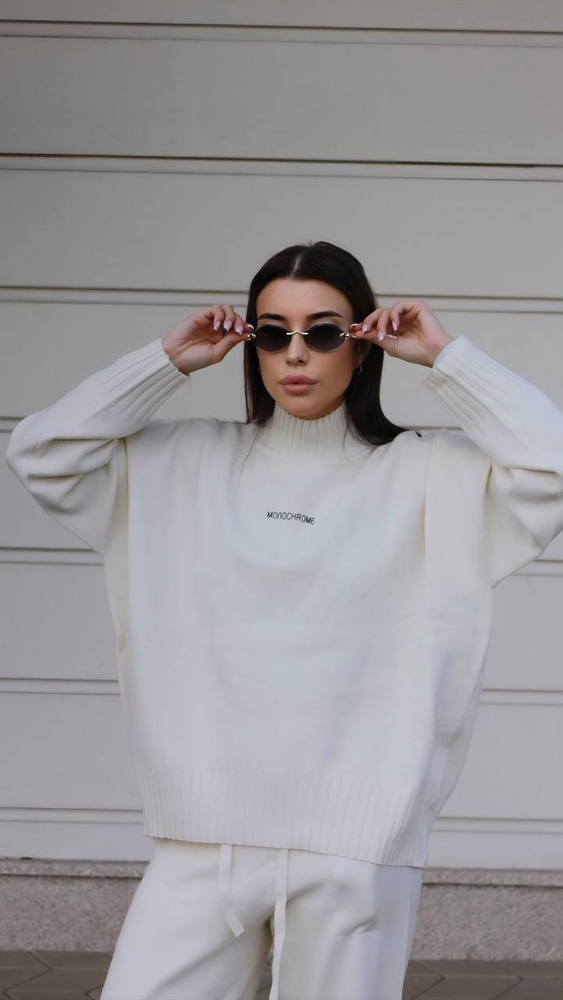 Костюм спортивный Женский Повседневный двойка молочный, размер 42, 44 ...