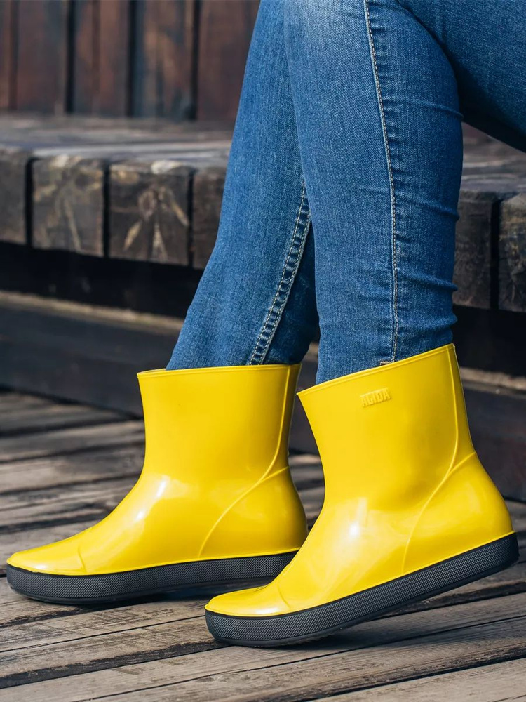 Сапоги резиновые Женский Nordman 6 желтый ПВХ (поливинилхлорид) Россия Без застёжки Демисезон ...