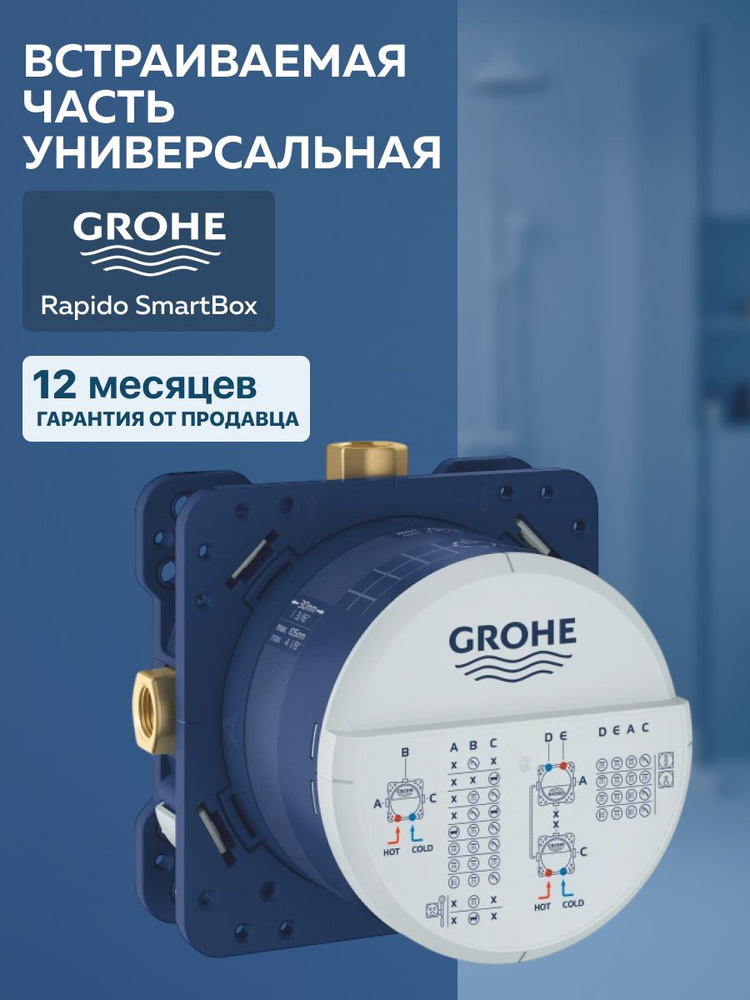 Встраиваемая часть универсальная GROHE Rapido SmartBox, 35604000 купить ...