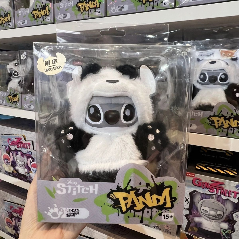 Лабубу Стич Labubu Stitch панда Игрушка сюрприз Blind Box, Miniso ...