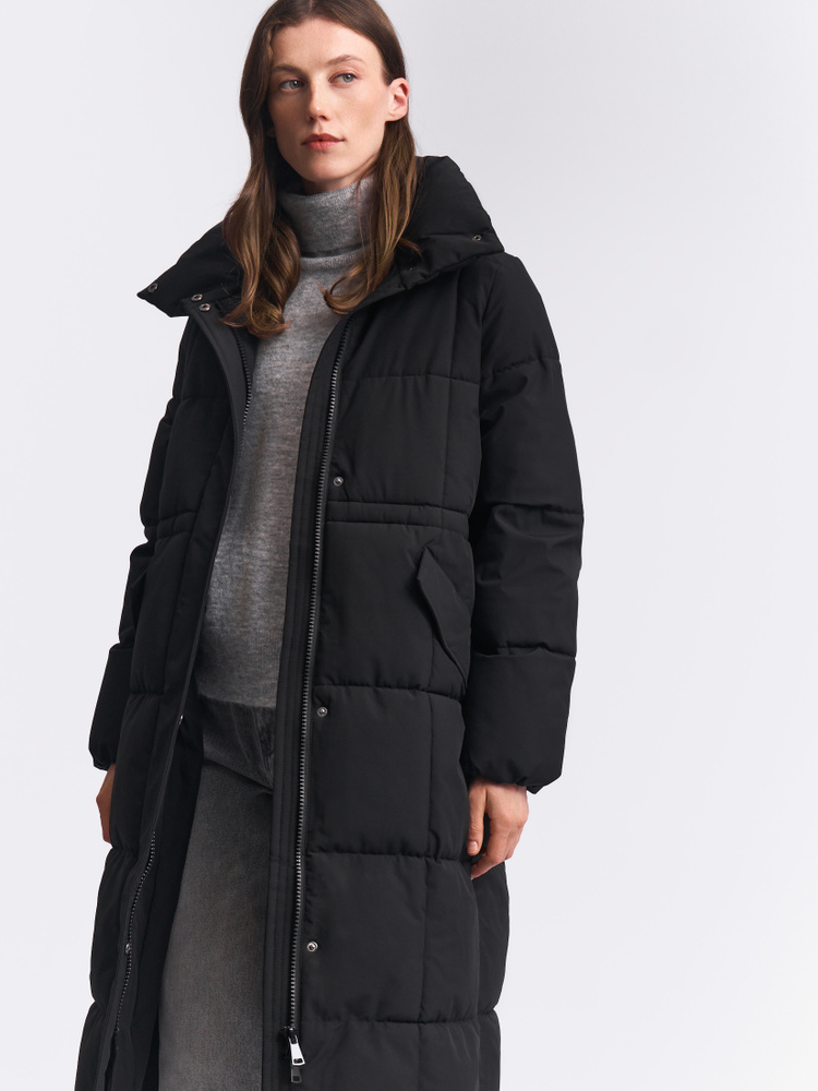 Пуховик Женский Zolla черный Полиэстер, размер 48 Длинный Зима Китай купить c доставкой на OZON ...