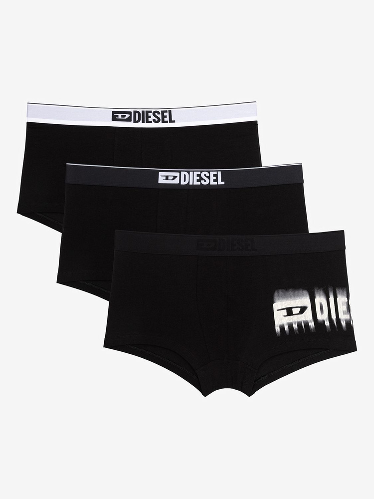 Комплект трусов Мужской Diesel транки Хлопок, Эластан черный, белый, размер 50, 52 Индия купить ...