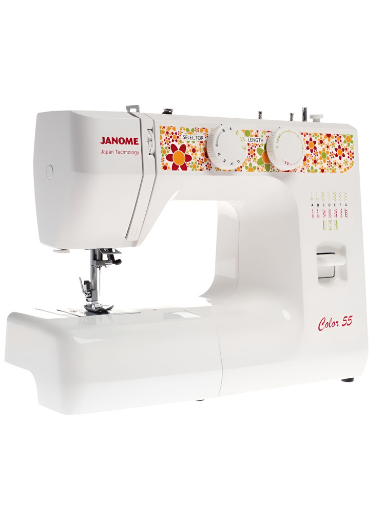 Швейная машинка Janome Color 55,Мощность 60 Вт,17 операций, Полуавтомат ...