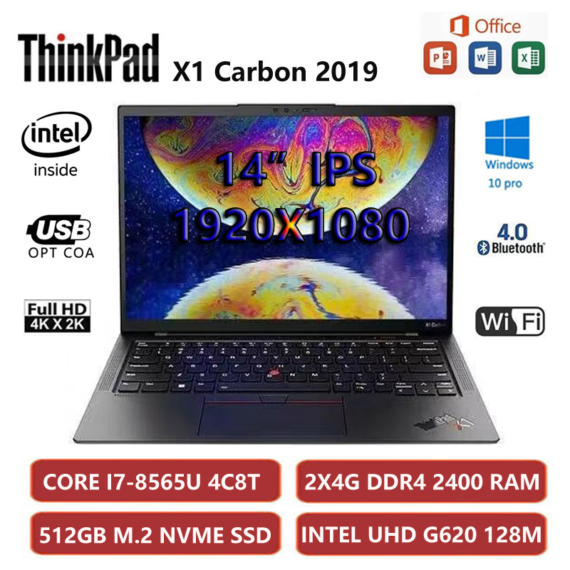 Ноутбук Lenovo, 14, 14" Thinkpad X1 Carbon 2019, Intel Core i7-8565U, 8 ...
