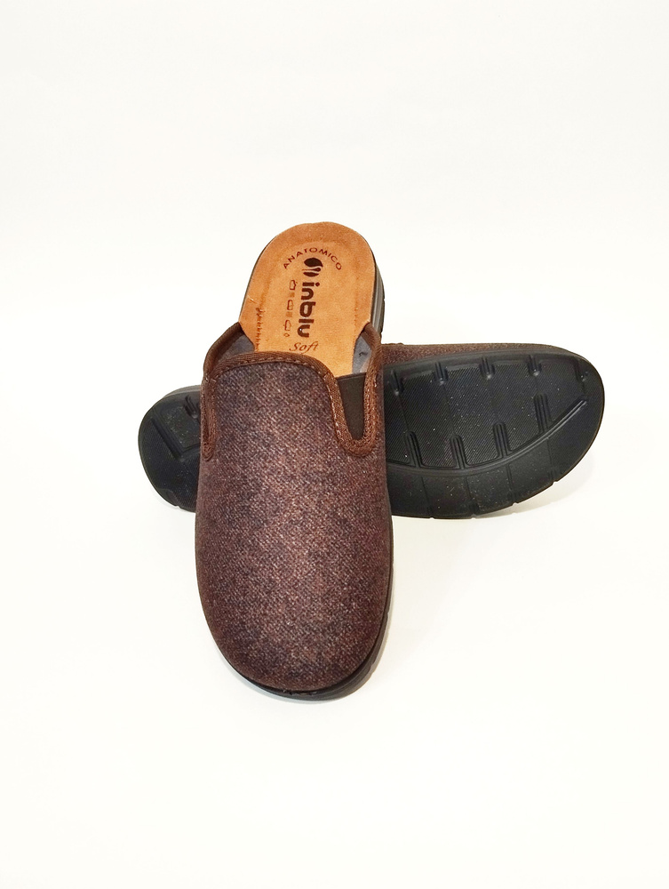 Тапочки Мужской Inblu, размер 43 7 коричневый крайола Закрытый нос ...