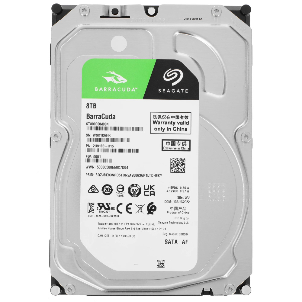 Жесткий диск внутренний HDD 8Тб Seagate 3.5", SATA III ST8000DM004 HDD ...