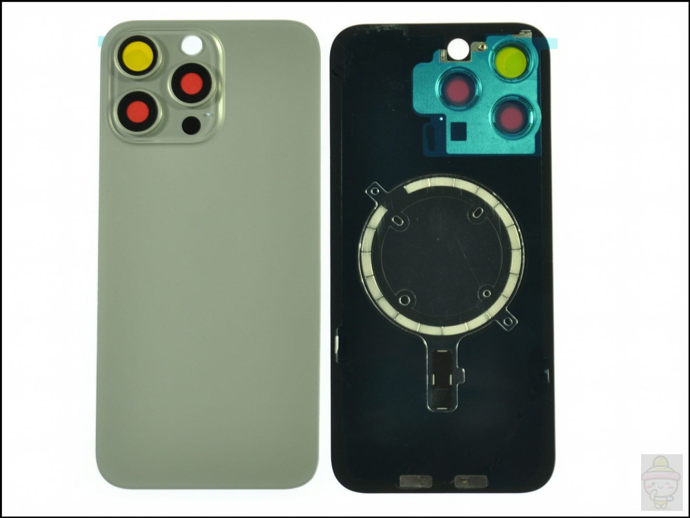 Задняя крышка для iPhone 15 Pro Max Natural Titanium со стеклами камеры ...