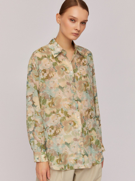 Рубашка Женский Zolla салатовый Длинный Полиэстер, размер 42 Китай, рост 164-176 купить c ...