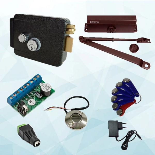 электромеханическим замком, считыватель Touch Memory, ключами, контроллер Z-5R, блок питания ...