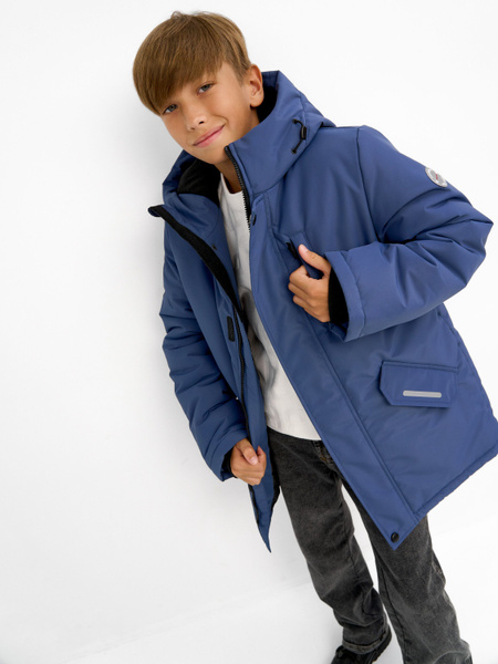 Куртка Мальчики Avese Светоотражающие элементы синий капюшон Breathable, Waterproof, размер 122 ...