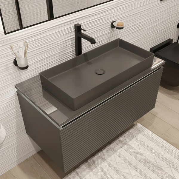 Раковина накладная STWORKI Рандерс 3075-112-KL 75,5 см, прямоугольная, фаянсовая, раковина для ...