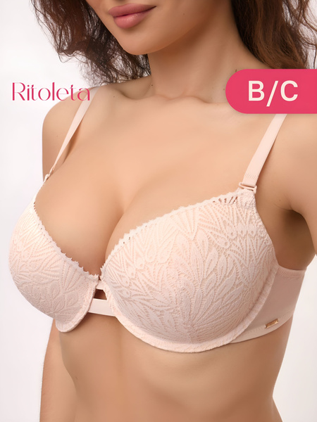 Бюстгальтер Женский Ritoleta классическая чашка, на косточках, размер 95C бежевый Нейлон ...