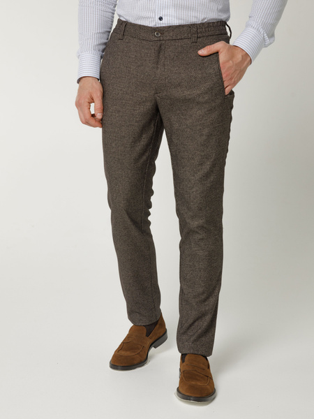 Брюки Мужской BLACK MOTTE классические коричневый Поливискоза Повседневный, размер 54 Молния ...