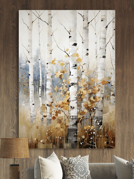 PIPLART Картина "Берёзы интерьерная", 55х40 см, 40x55 купить на OZON по низкой цене (1869979510)