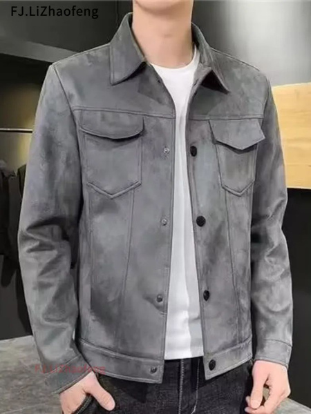 Пиджак Мужской ANTONIO VICCI серый, средне-серый, размер 50 Замша оверсайз Длинный однобортный ...