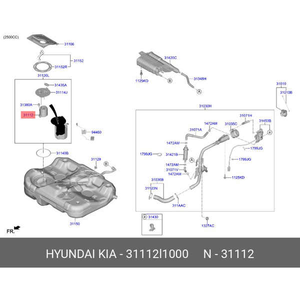 Фильтр топливный HYUNDAI-KIA-MOBIS 31112L1000 купить на OZON по низкой ...