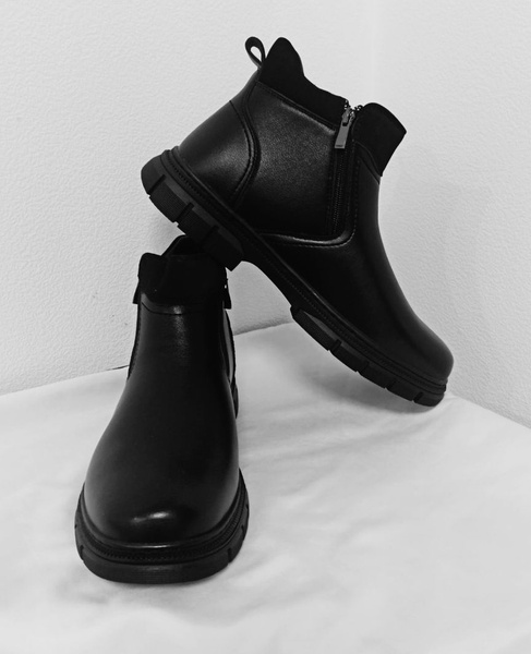 Ботинки полуботинки Мужской TRIOSHOES черный, размер 44 Зима 11 Молния ...