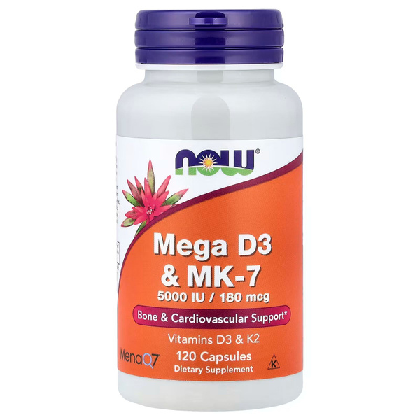 NOW Foods, Mega D3 & MK-7 120 мягких капсул купить на OZON по низкой ...