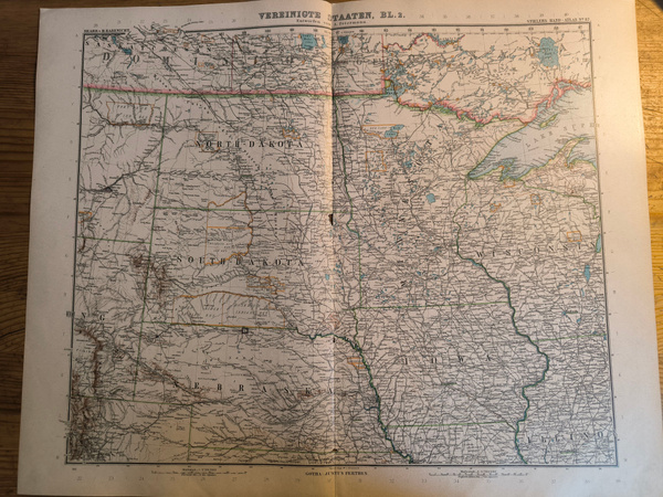 Географическая карта антикварная. Север Центра США. 1924 год купить на OZON по низкой цене в ...
