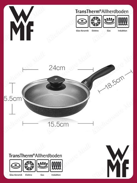 Сковорода для оладий WMF, 24 см, с крышкой, с фиксированной ручкой ...