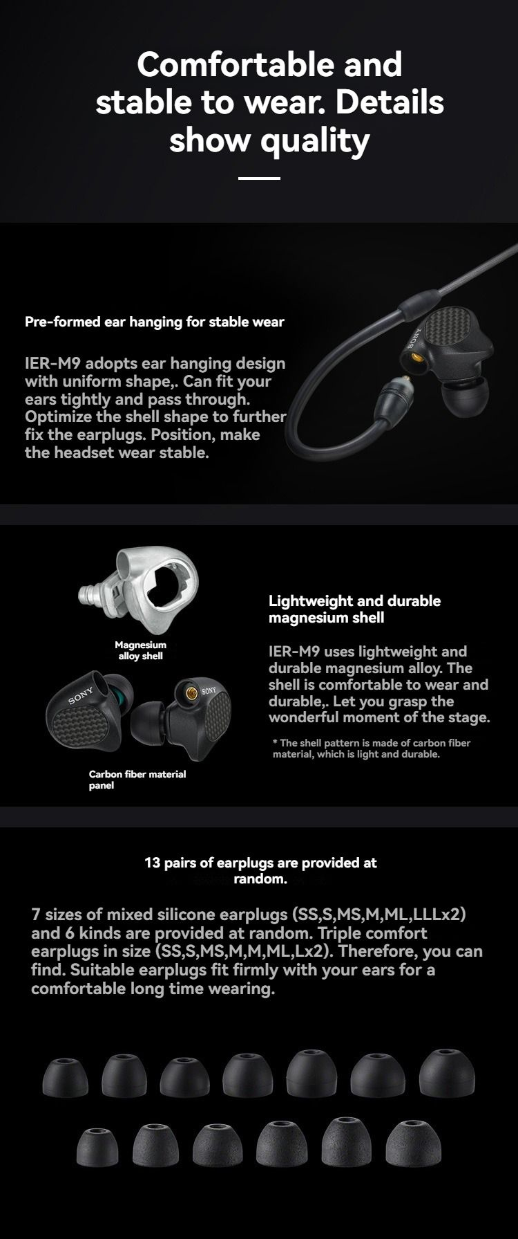 Внутриканальные Внутриканальные Sony WH-XMXX Проводное SONY IER-M9 ...
