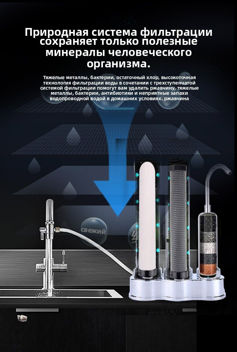 Настольный водяной очиститель, кухонный фильтр68 купить на OZON по низкой цене (3164807450)