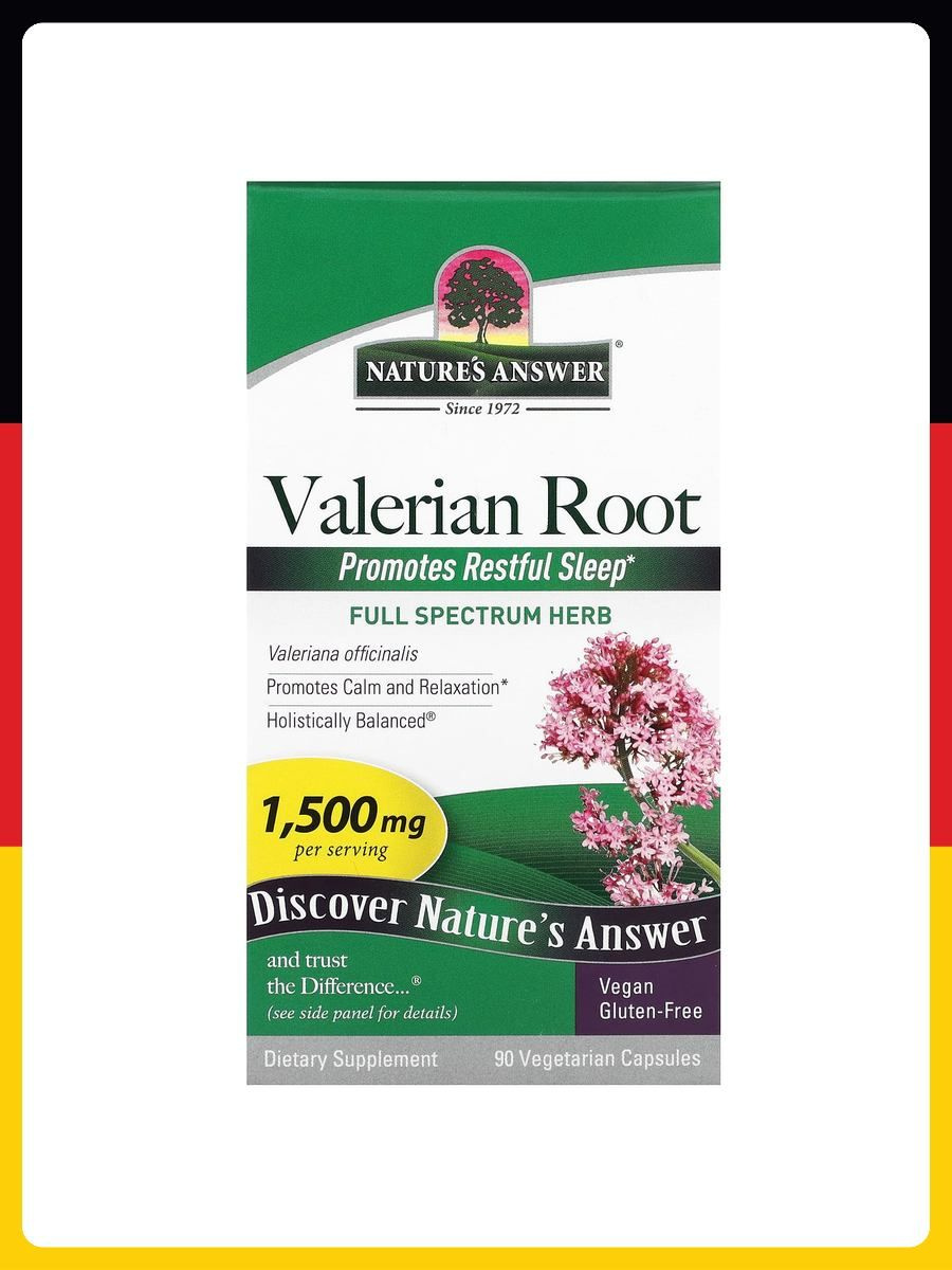 Пищевая добавка Natures Answer, корень валерианы, 1500 мг, 90 вегетарианских капсул (500 мг в 1 ...
