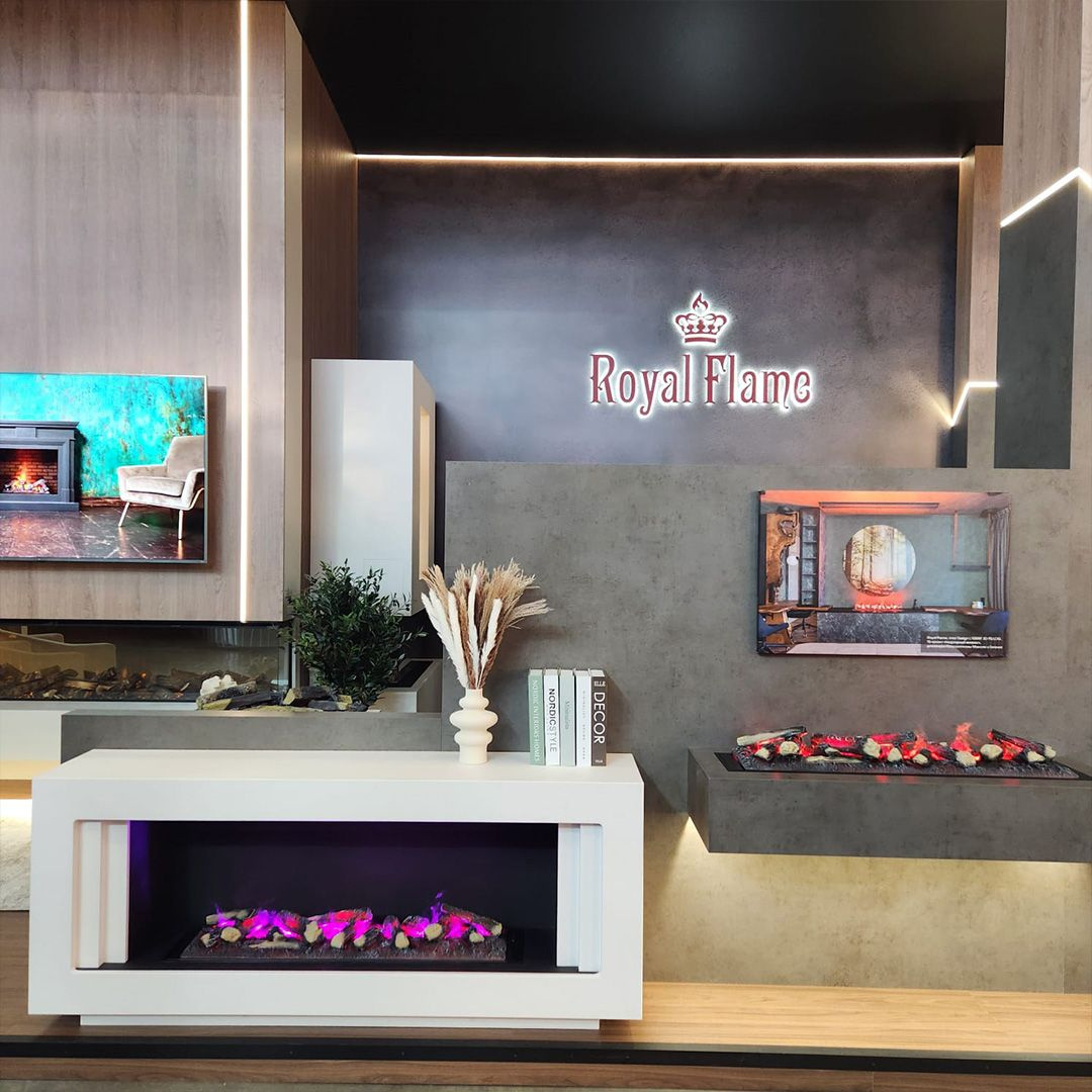 Камин электрический Royal Flame LINDOS 60 серый графит, c очагом Vision ...