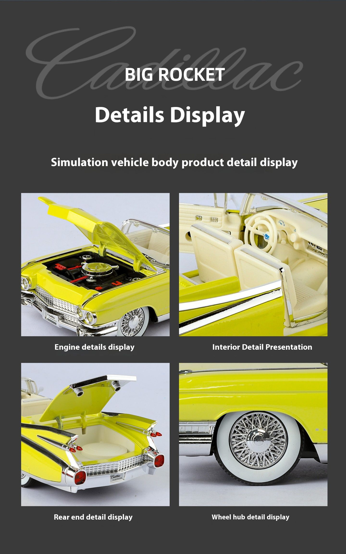 Металлическая модель автомобиля 1959 Кадиллак Эльдорадо Биарриц 1:24 автомобиля Игрушки Cadillac ...