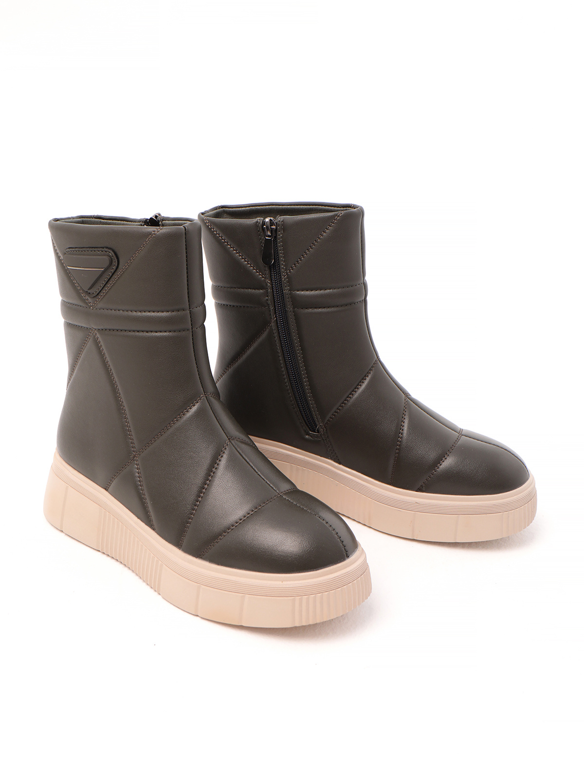 Дутики Женский Covani зеленый, темно-зеленый Натуральная кожа Зима Без застёжки 6 Россия ...