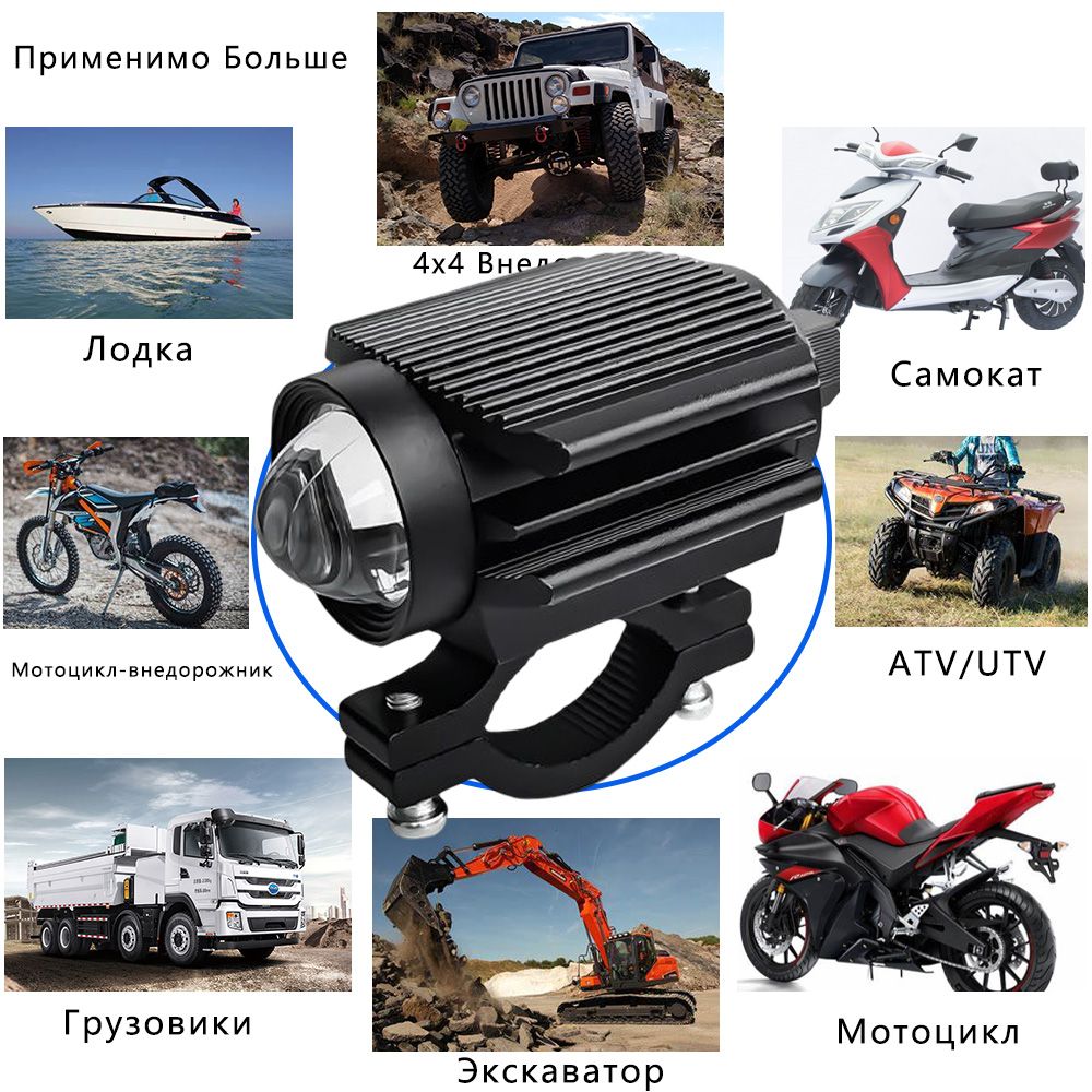 Фара мотоцикла противотуманная фара дополнительный прожектор LED ATV С ...
